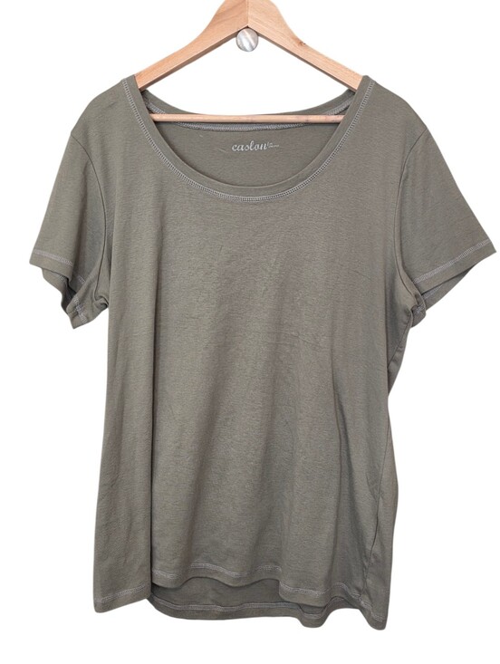 Caslon | Tops | Caslon 0 Cotton Sage Green Scoop Neck Tshirt Euc Sz Xl ...